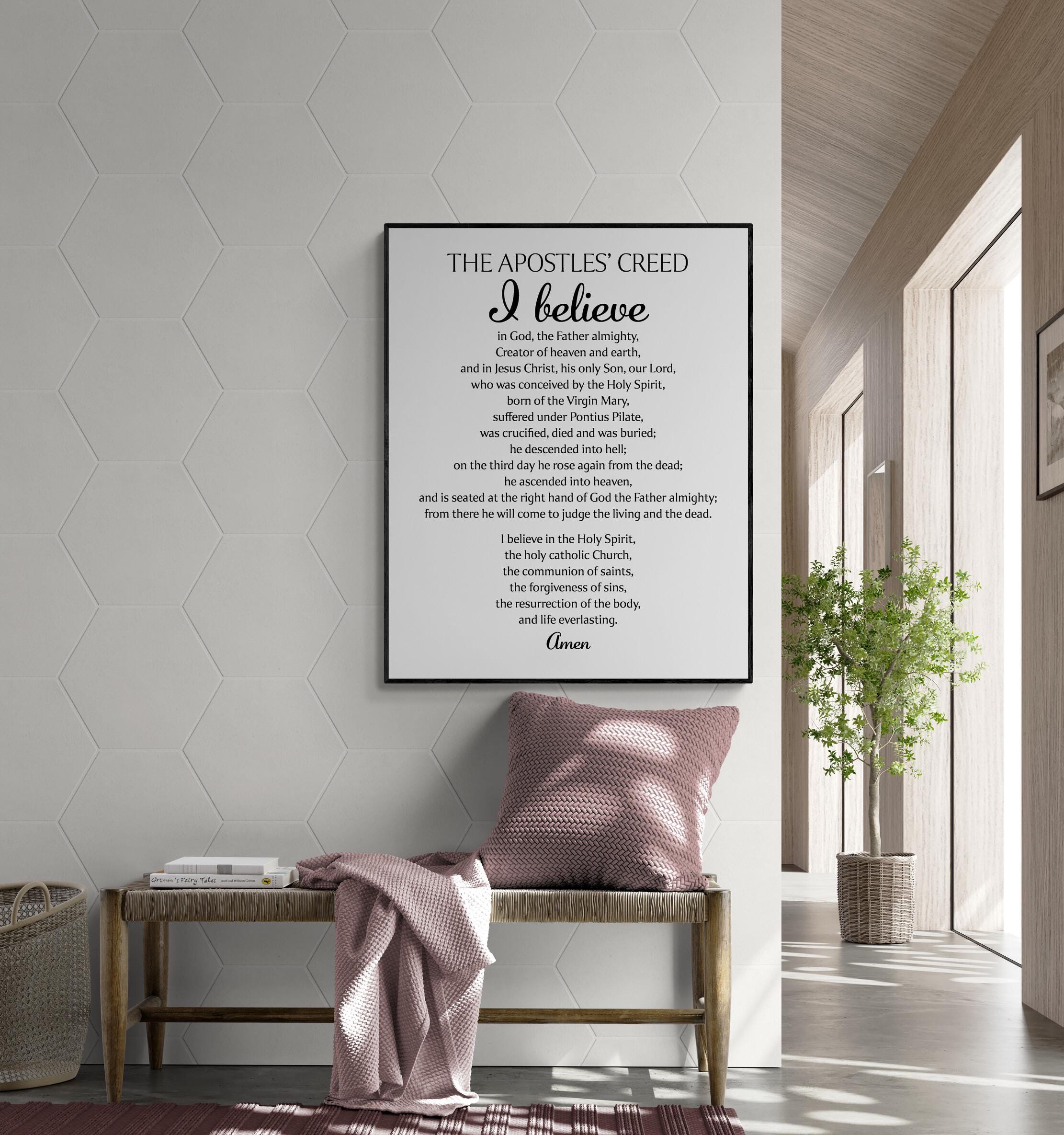 Apostles Creed Wall Art Print | Ancient Christian Creed | Living Room ...