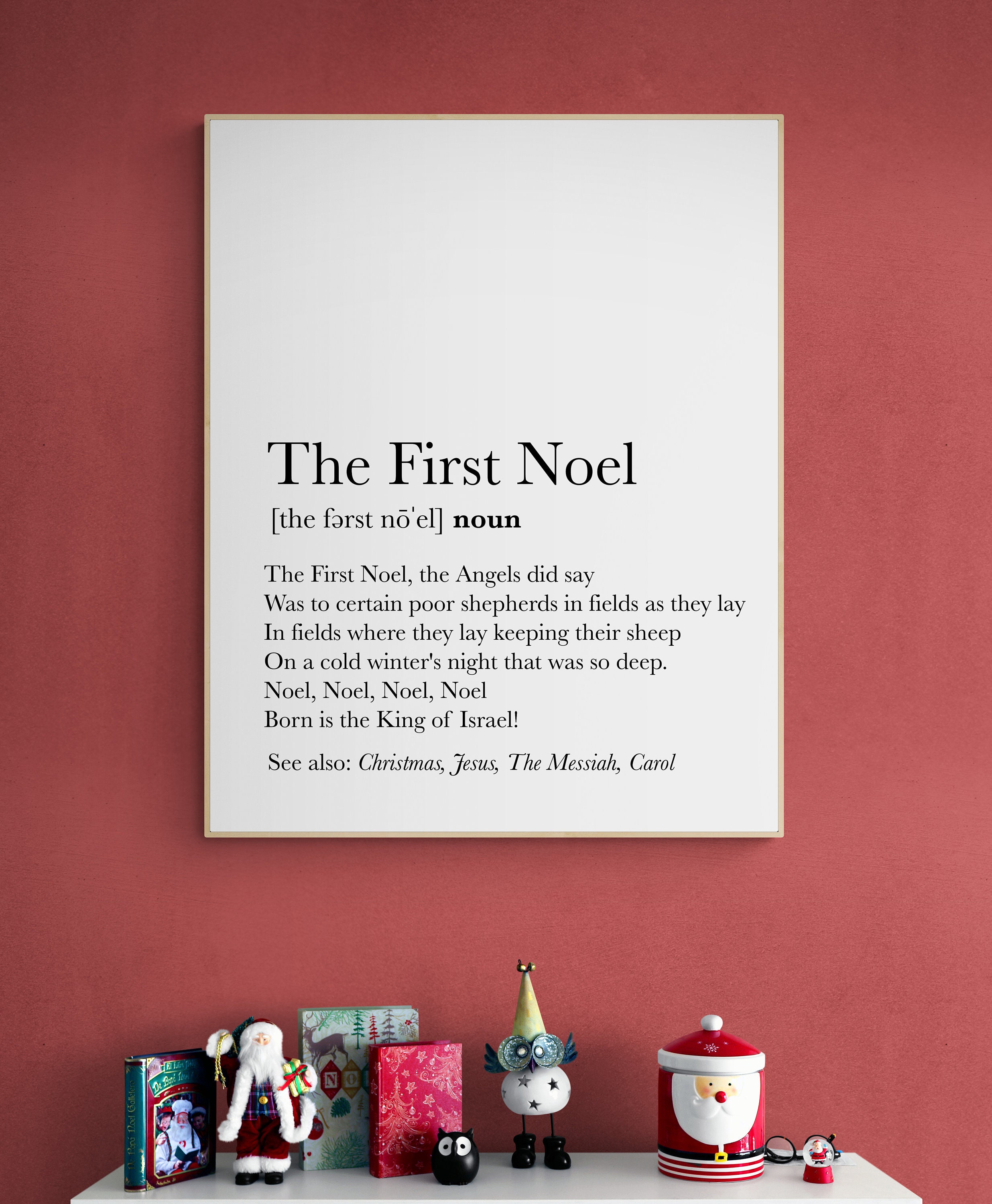 The First Noel Definition Classic Hymn Christmas Carol - Etsy