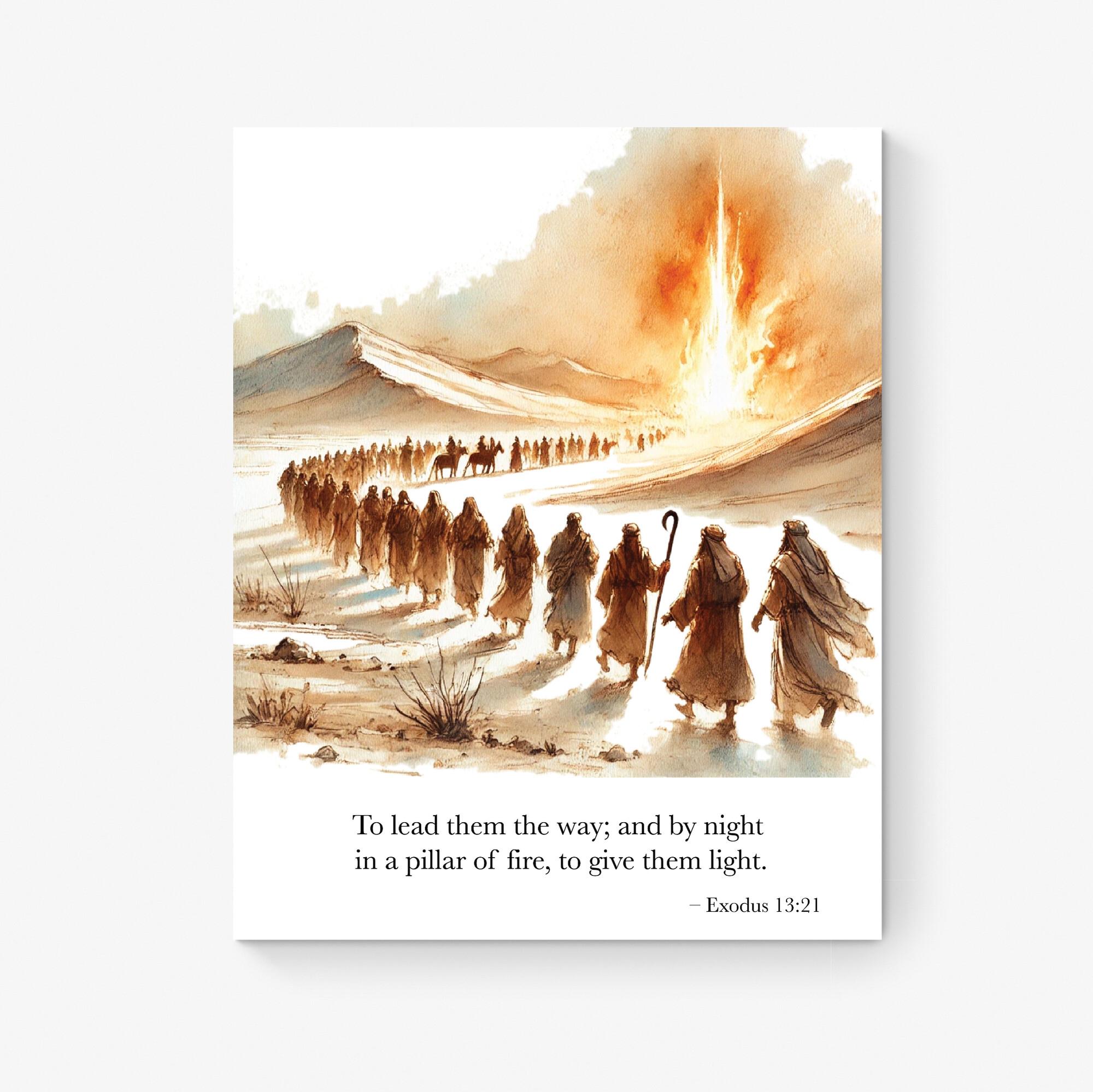 Pillar of Fire | Exodus 13:21 | Bible Verse Print | Christian Wall ...