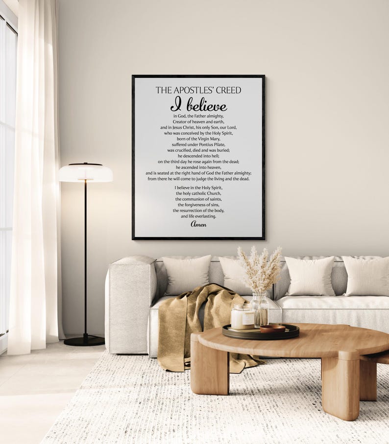 Apostles Creed Wall Art Print | Ancient Christian Creed | Living Room ...