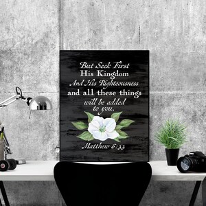 Matthew 6:33 Christian Wall Art Bible Verse Home Decor Inspirational ...