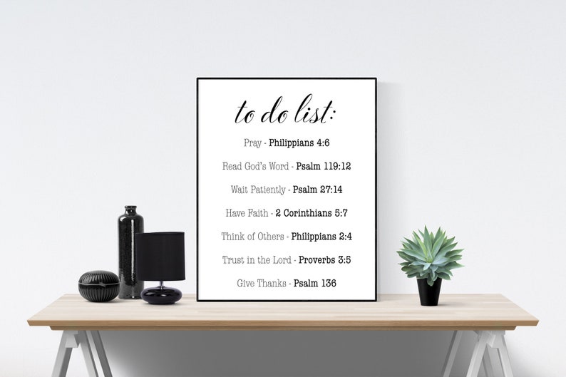 Christian Quote Art Print | to Do List | Pray | Read God's Word | Have ...