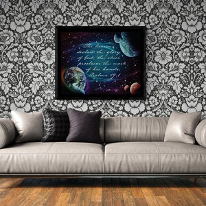 Psalm 19:1 the Heavens Declare the Glory of God Space Home Decor ...
