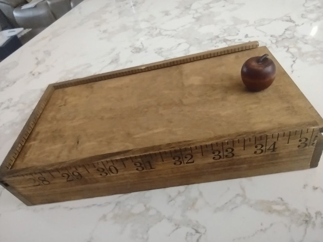 Vintage Wooden Pencil Box With Ruler Slides, Sliding Compartments, and ...