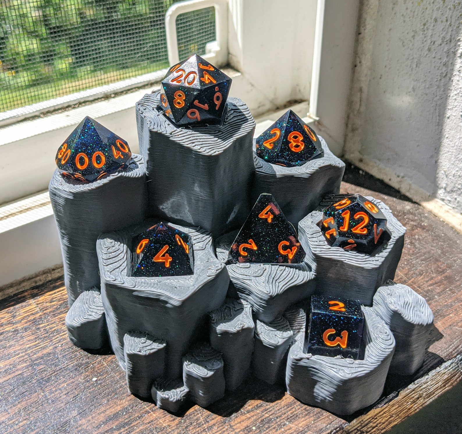 Columnar Basalt Dice Display Dungeons and Dragons 3D - Etsy