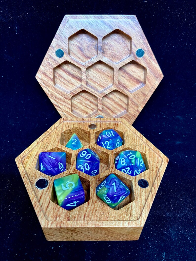 Hexagonal Dice Case Magnetized Storage Container Fits 7 | Etsy