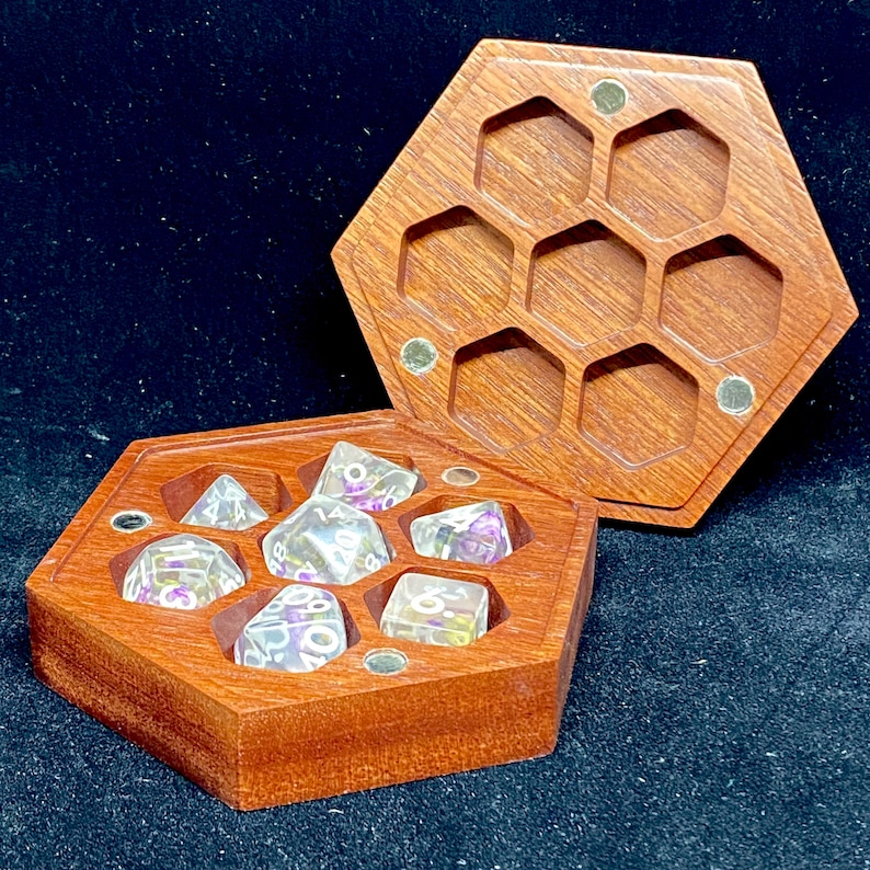 Hexagonal Dice Case Magnetized Storage Container Fits 7 | Etsy