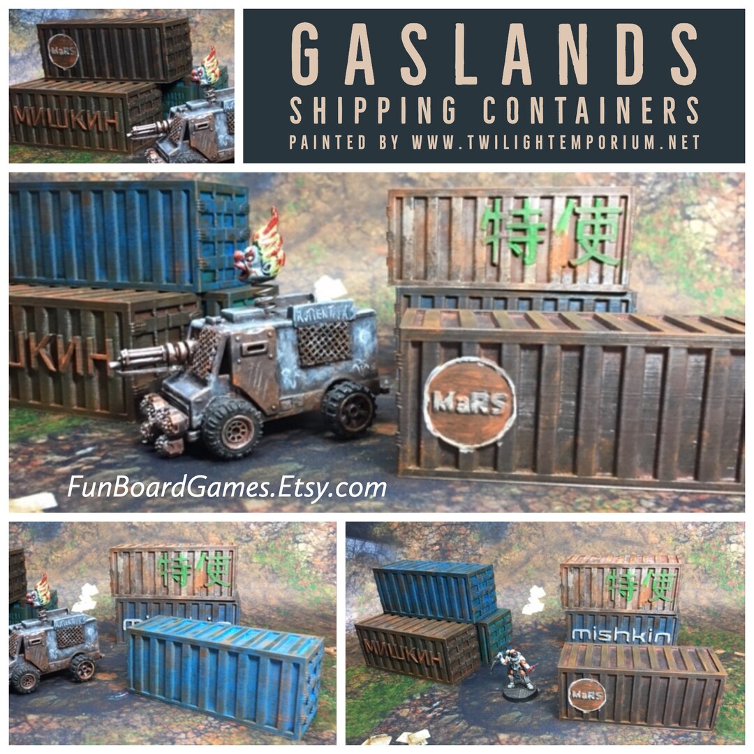 Shipping Containers for Miniatures Wargaming - HO 20mm - Set of Six (6 ...