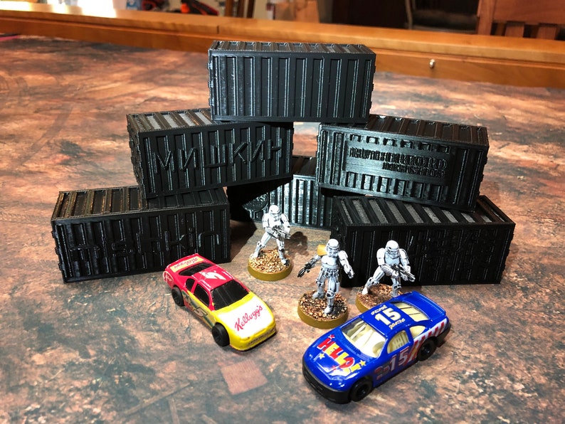 Shipping Containers for Miniatures Wargaming - HO 20mm - Set of Six (6 ...
