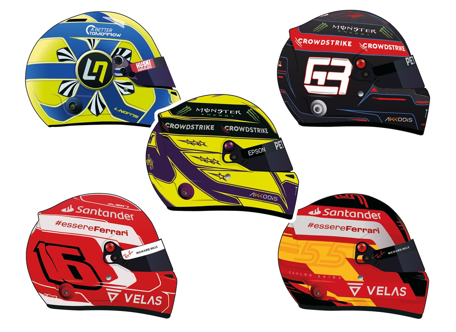 Formula 1 Drivers Helmets - Stickers Decals - Etsy Canada
