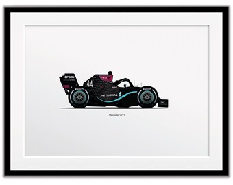Lewis Hamilton 7 Times Mercedes W11 Poster A4 & A3 | Etsy