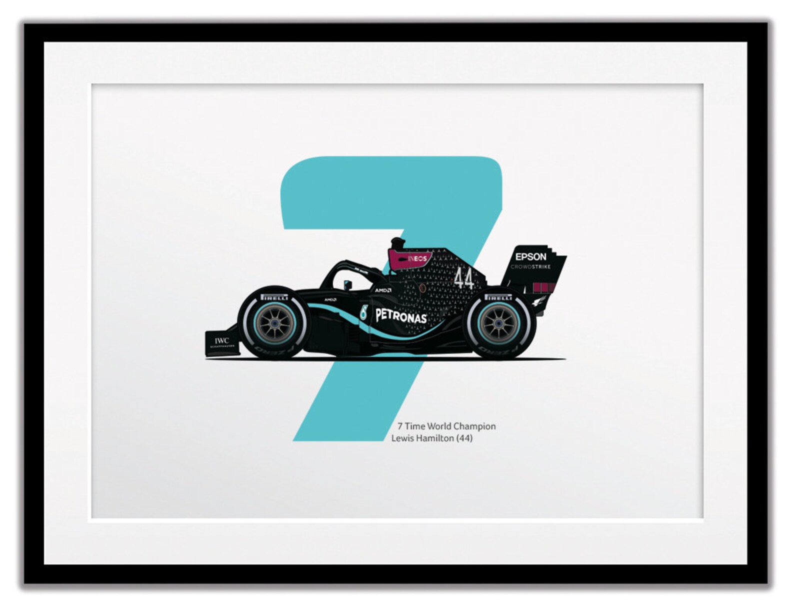 Lewis Hamilton 7 Times Mercedes W11 Poster A4 & A3 | Etsy