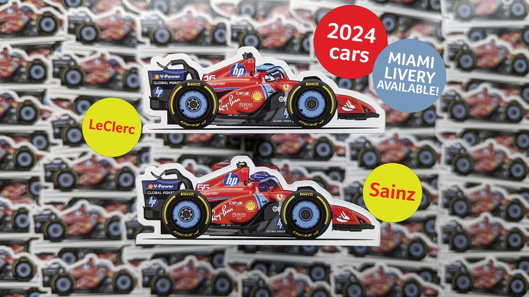 Ferrari SF24 leclerc/sainz MIAMI LIVERY Sticker Decal 2024 - Etsy