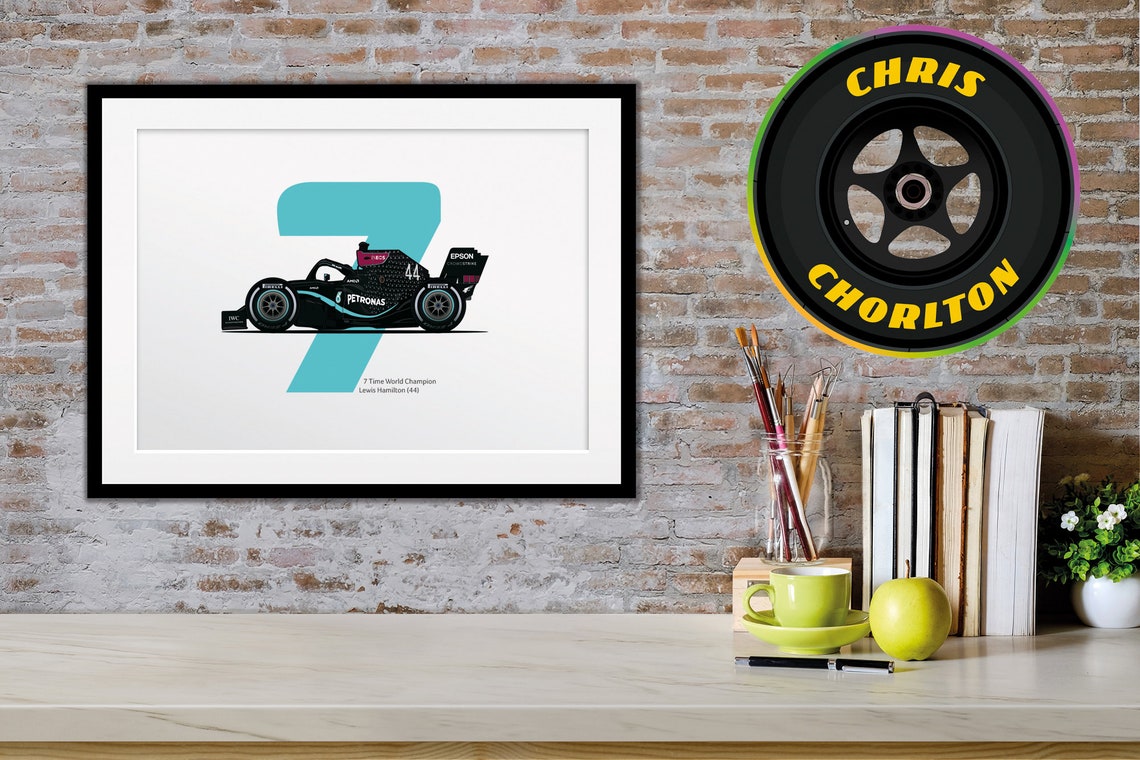Lewis Hamilton 7 Times Mercedes W11 Poster A4 & A3 | Etsy