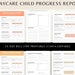 Daycare Child Progress Report Template, Fillable Form for Daycare ...