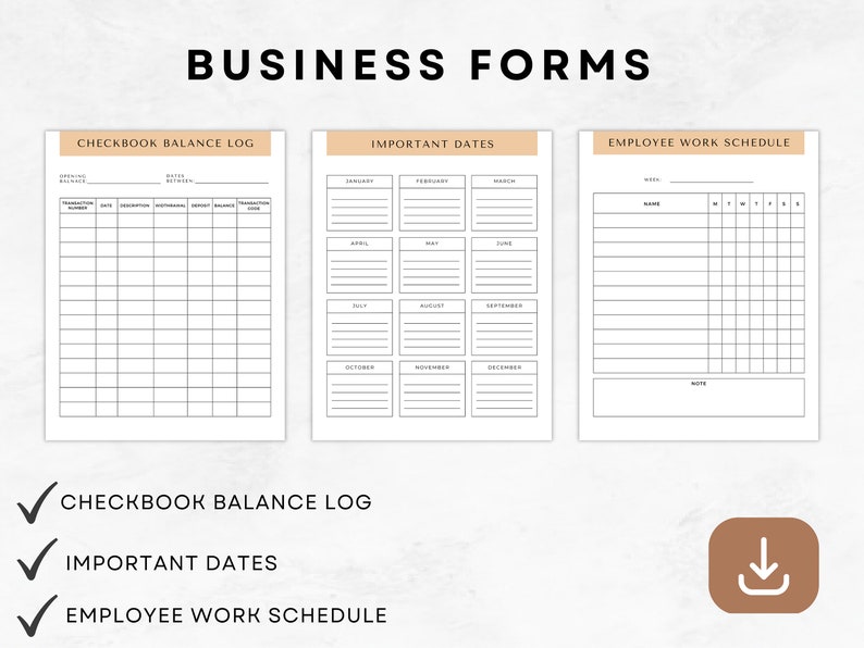 Small Business Forms Bundle Quote Receipt Inventory Invoice Template ...