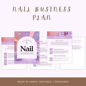 Nail Business Plan Template, Editable Canva Strategy for Nail Techs ...