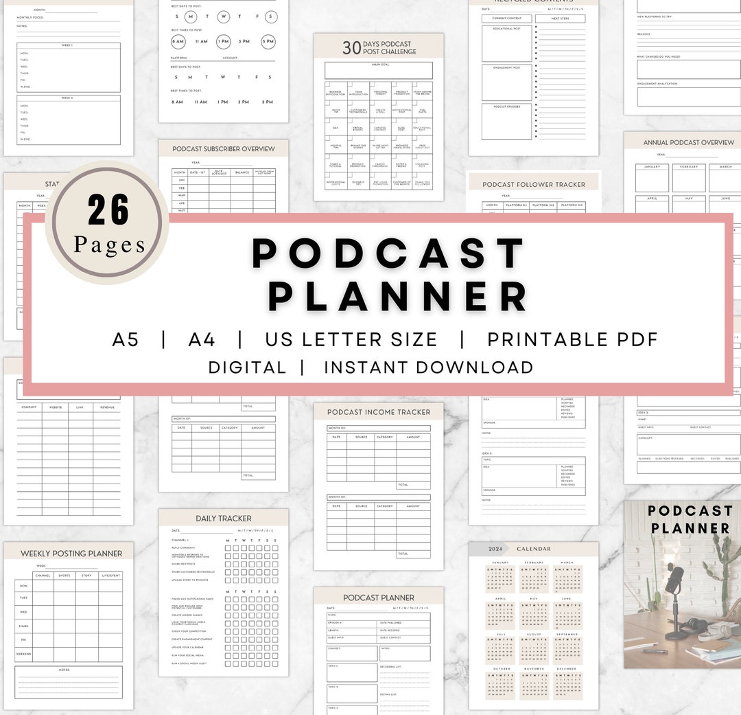 Podcast Episode Planner Pod Cast Episode Launch Plan Content Planning ...