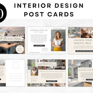 Interior Designer Post Cards Interior Design Marketing Business Cards ...