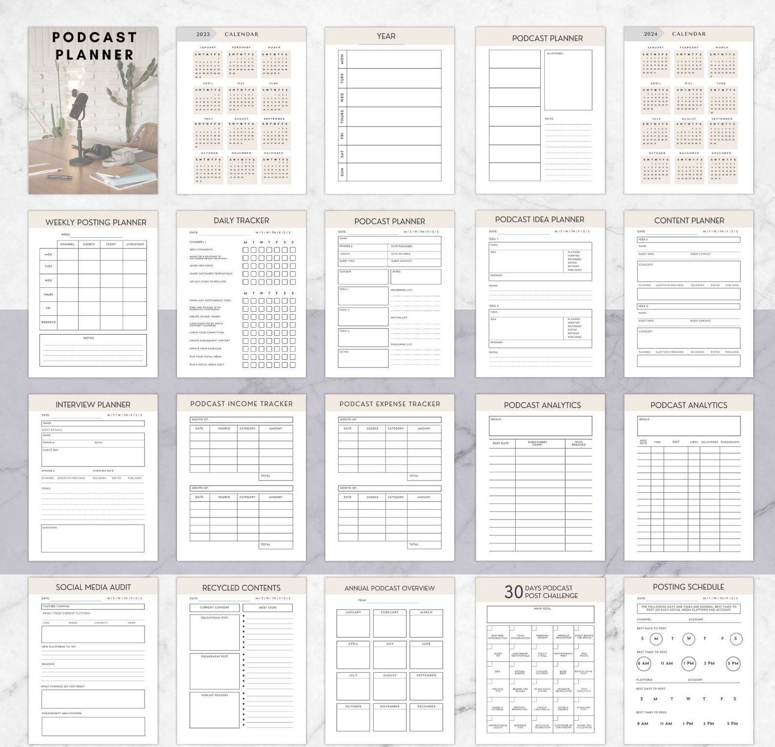 Podcast Episode Planner Pod Cast Episode Launch Plan Content Planning ...