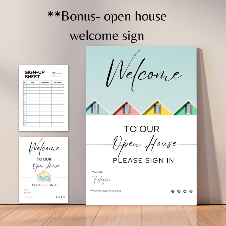 Editable Open House Guidebook, Canva Printable Template for Real Estate ...