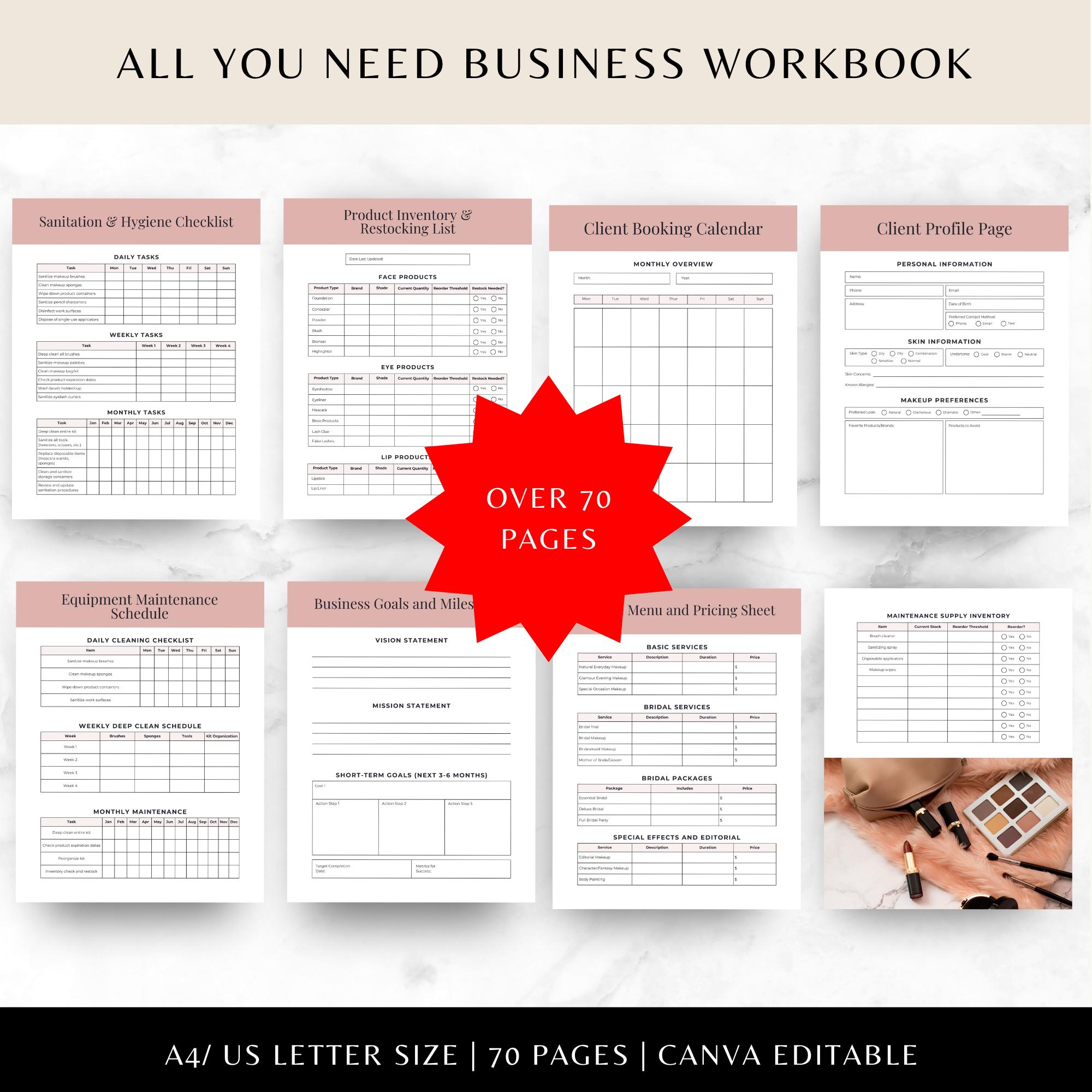 Beautician Service Bundle Forms, Makeup Artist Planner, Make-up ...