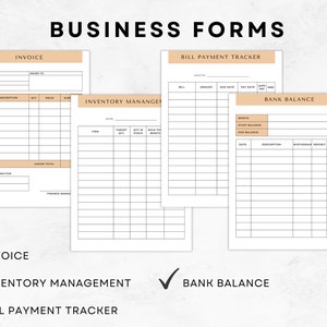 Small Business Forms Bundle Quote Receipt Inventory Invoice Template ...