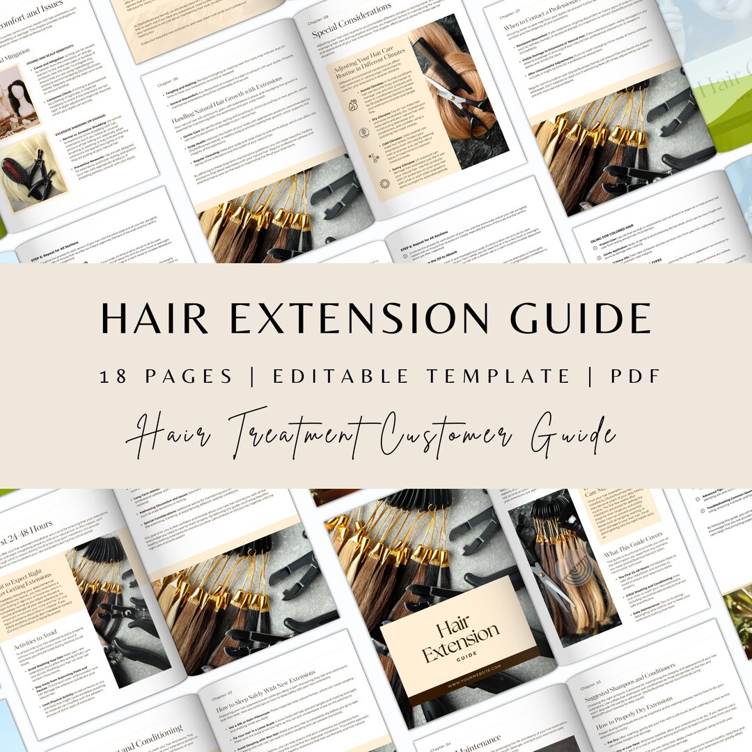 Hair Extension Guide, Hair Treatment Customer Guide, Hair Care ...
