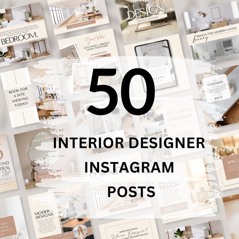Interior Design Instagram Post Templates IG Template for Interior ...