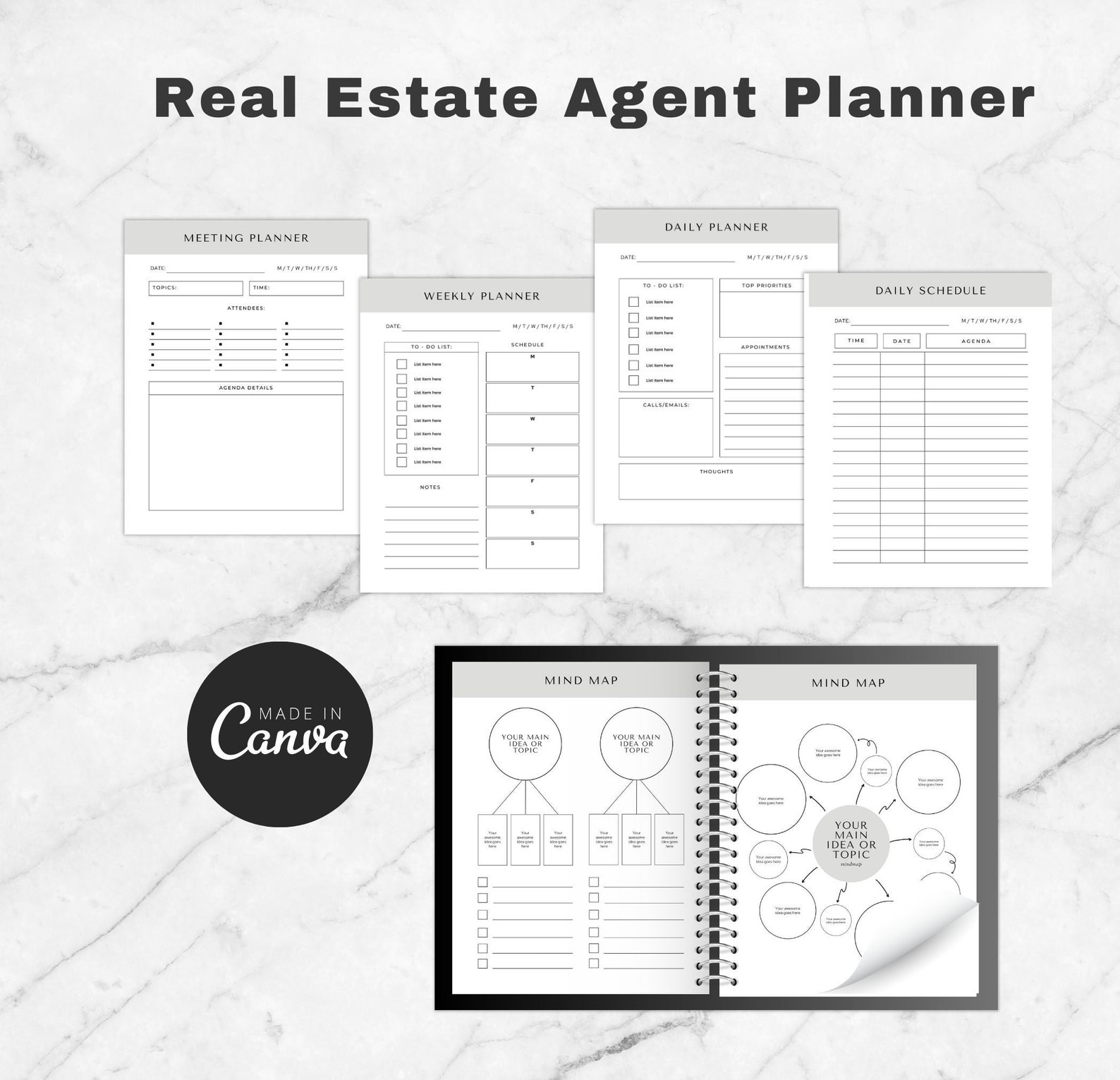 Realtor Manager Planner 2024/2025: Daily Weekly To-do Productivity ...