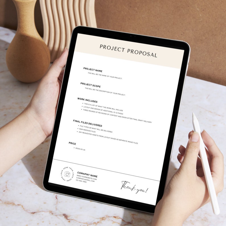 Minimal Project Proposal Template One Page Professional Proposal Business Plan Bid Proposal ...