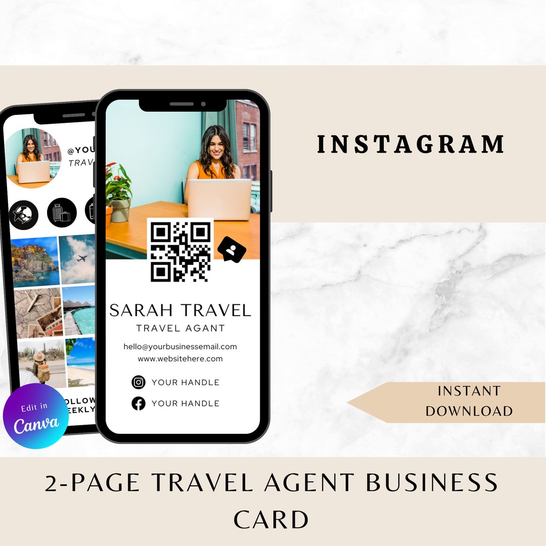 Instagram Business Card Template for Owners: Canva Design, Editable ...