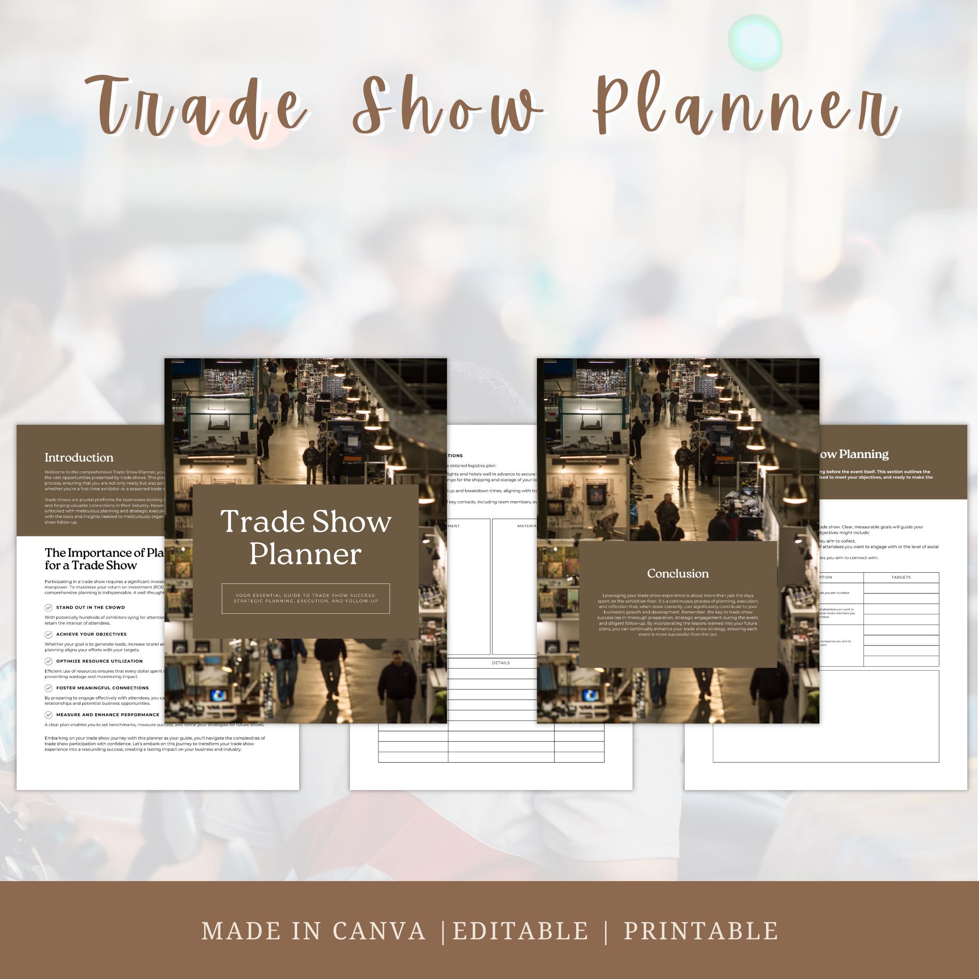 Editable Canva Trade Show Planner, Craft Show Checklist, Market Stall ...