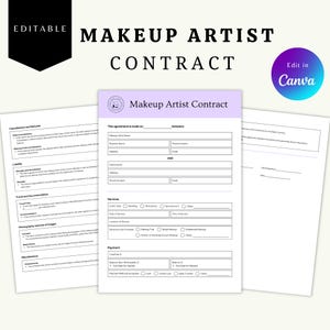 Makeup Artist Contract , Make-up Business Organizer, Beautician Service ...