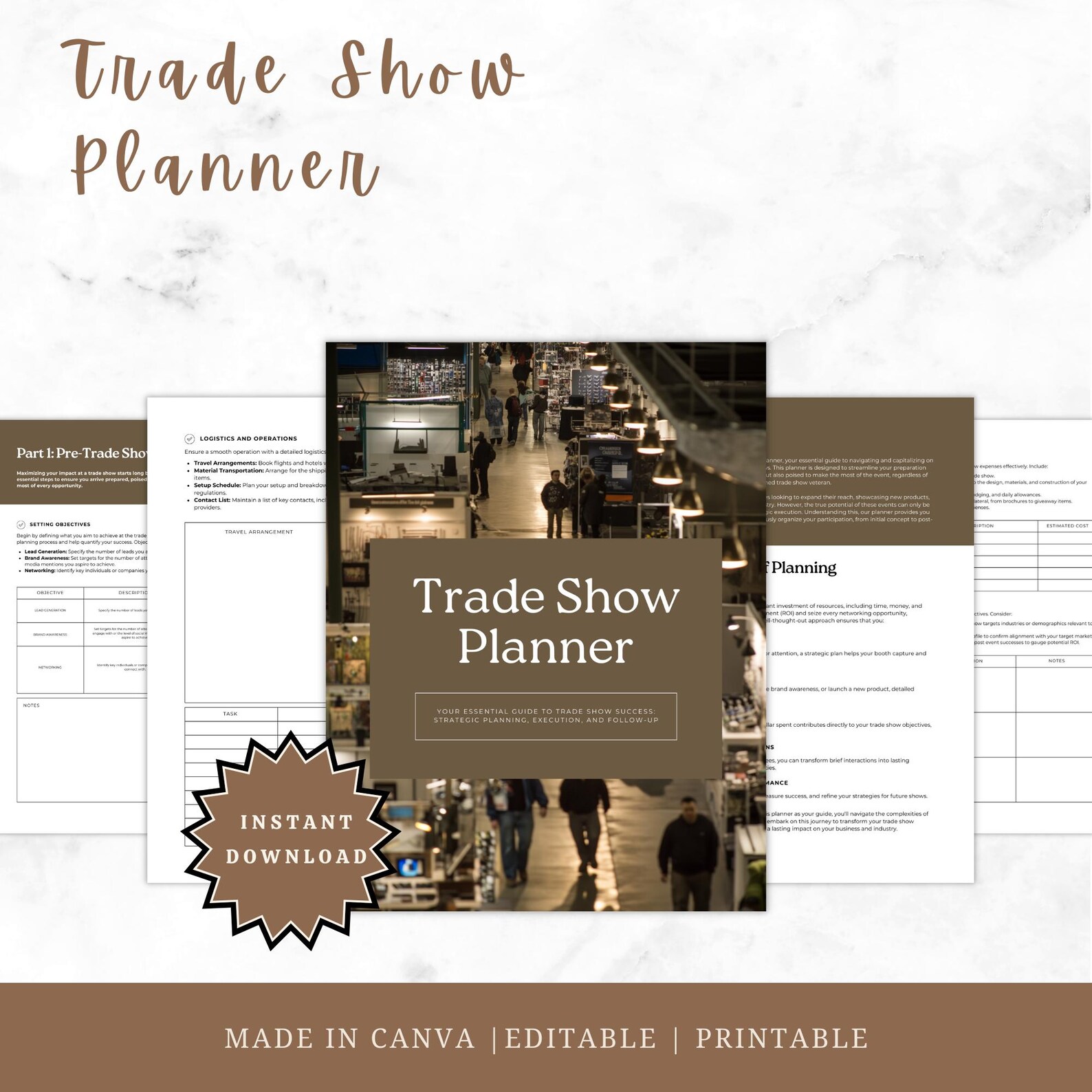 Editable Canva Trade Show Planner, Craft Show Checklist, Market Stall ...