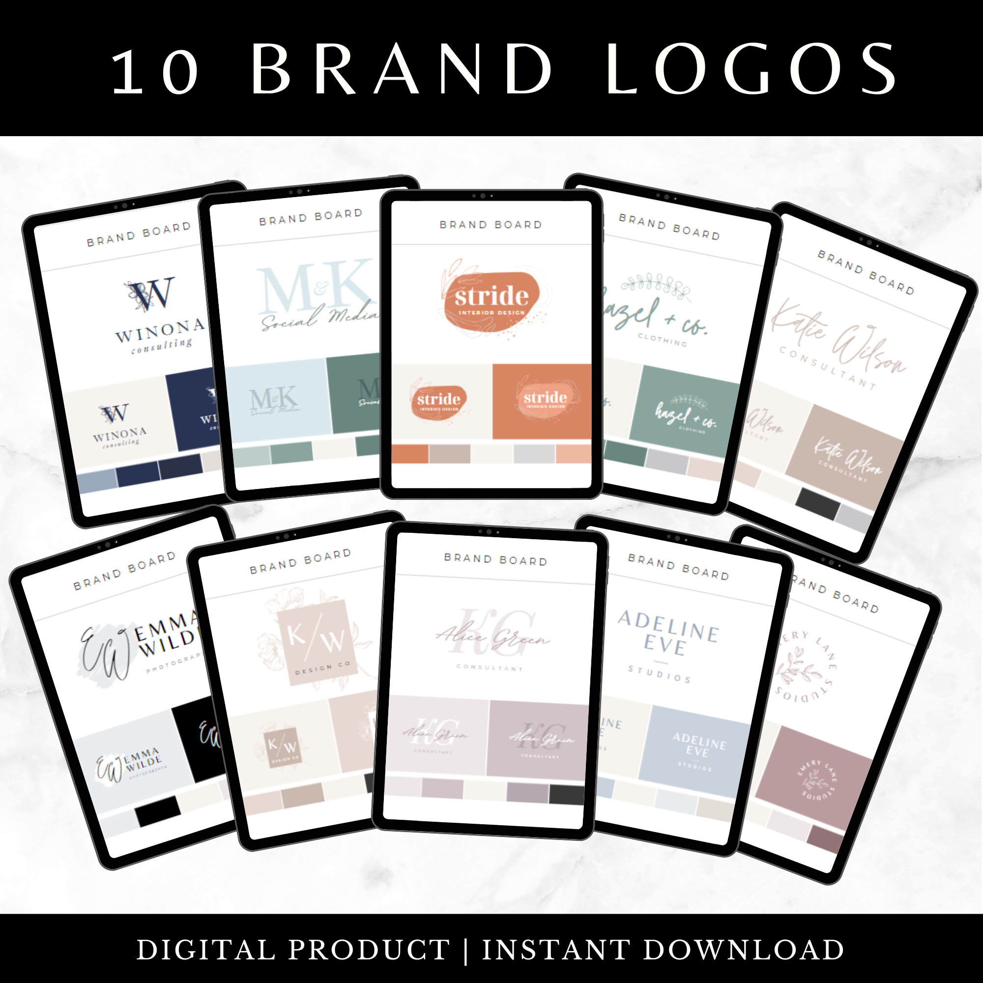 380 Brand Bundle Templates, Business Branding Kit, Branding Mood Boards ...