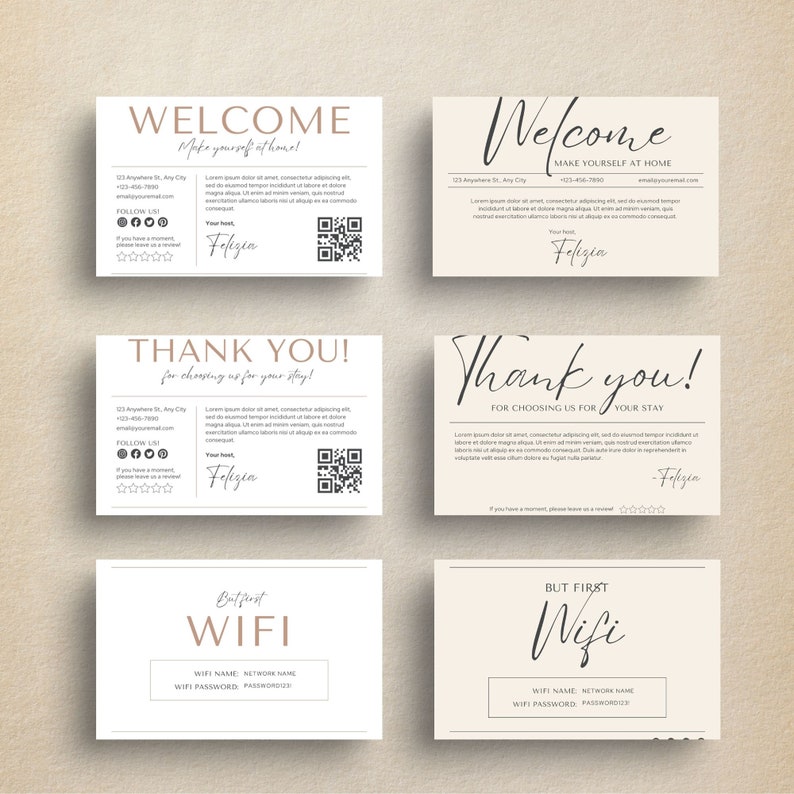 Airbnb Guest Welcome Card Thank You Card VRBO Visitor Greeting Home ...
