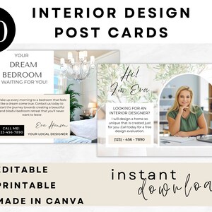 Interior Designer Postcard Bundle: 20 Marketing Mailer Cards for Home ...