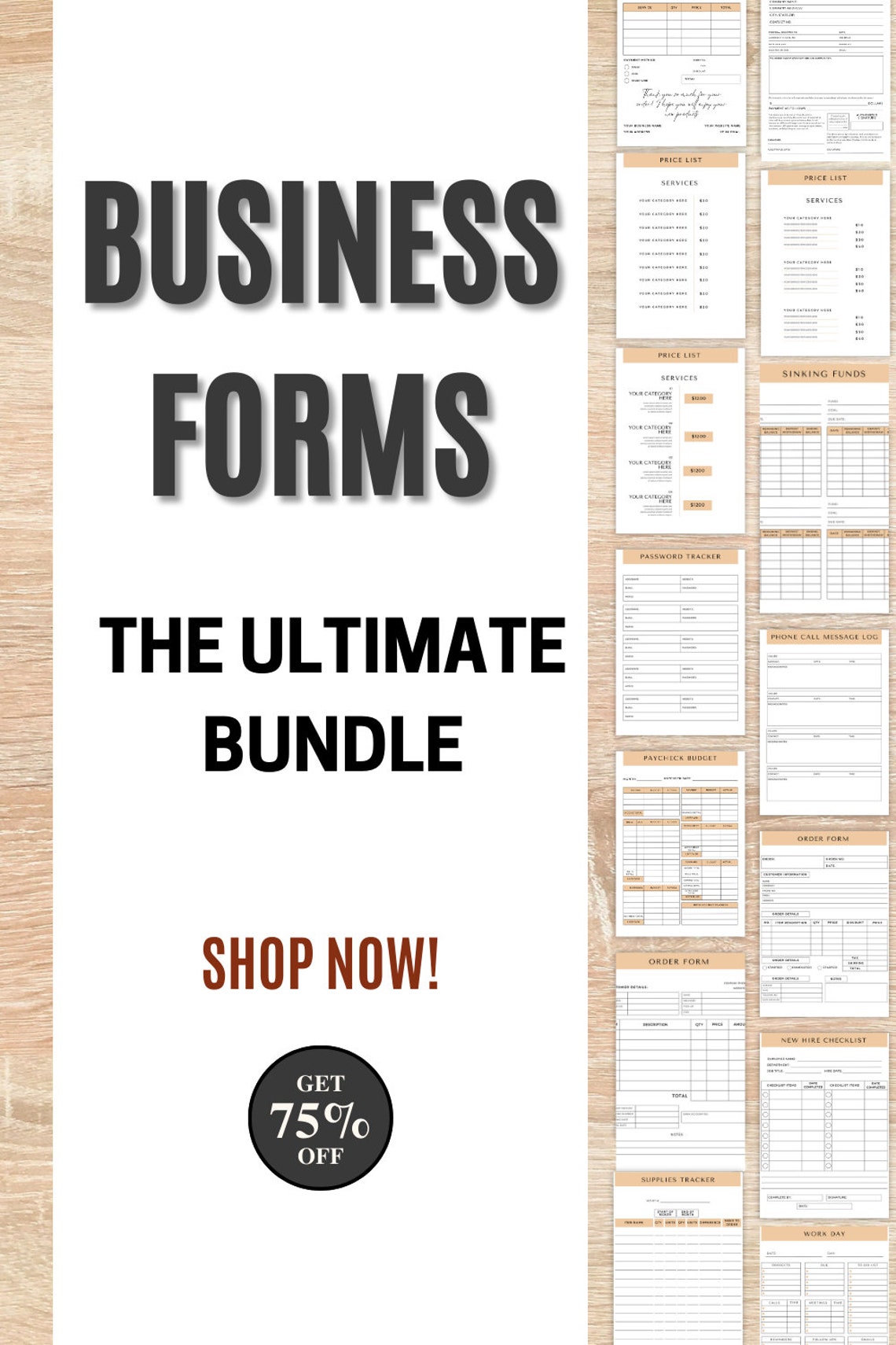Small Business Forms Bundle Quote Receipt Inventory Invoice Template ...