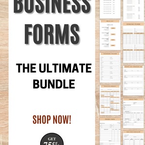 Small Business Forms Bundle Quote Receipt Inventory Invoice Template ...
