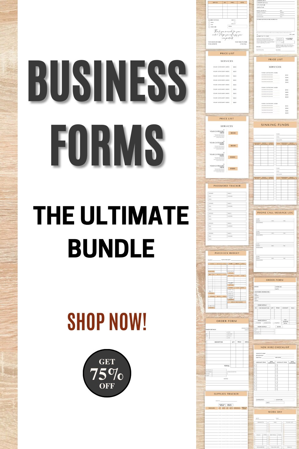 Small Business Forms Bundle Quote Receipt Inventory Invoice Template ...