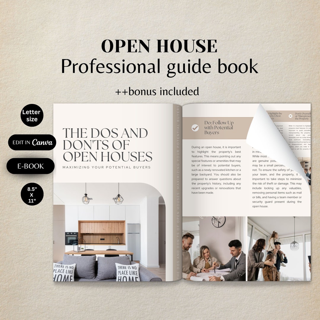 Editable Open House Guidebook, Canva Printable Template for Real Estate ...