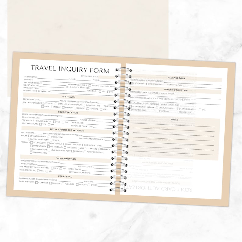 Travel Agent Forms, Booking Form Template, Canva Templates, Agency ...