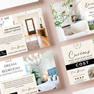 Interior Designer Postcard Bundle: 20 Marketing Mailer Cards for Home ...