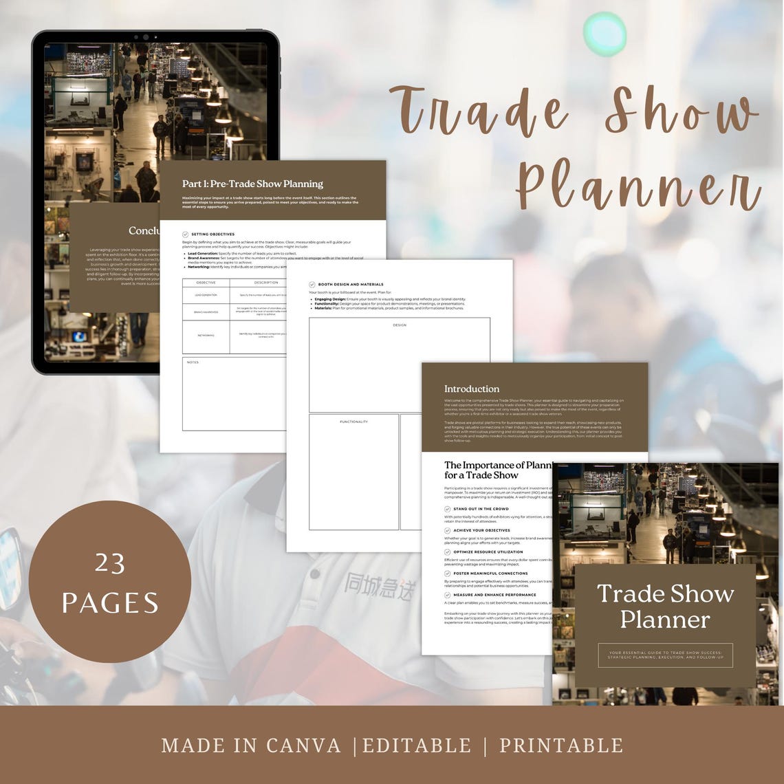 Editable Canva Trade Show Planner, Craft Show Checklist, Market Stall ...