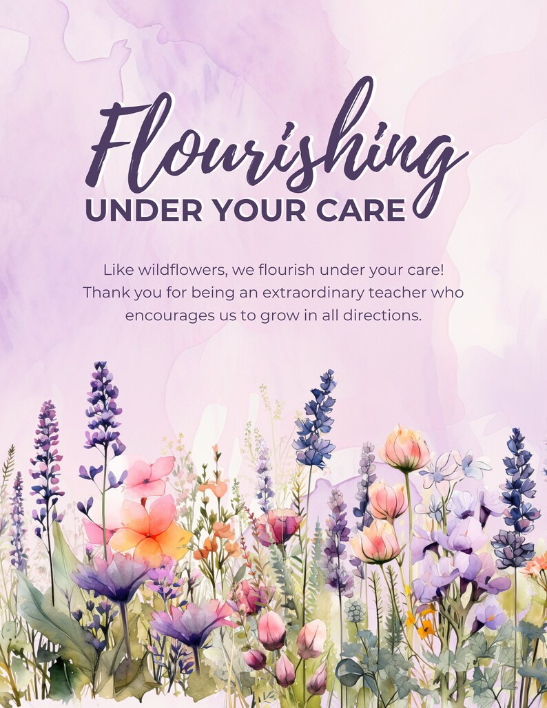 Printable Teacher Appreciation Floral Poster Template: End of School ...