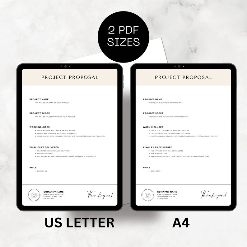 Minimal Project Proposal Template One Page Professional Proposal ...