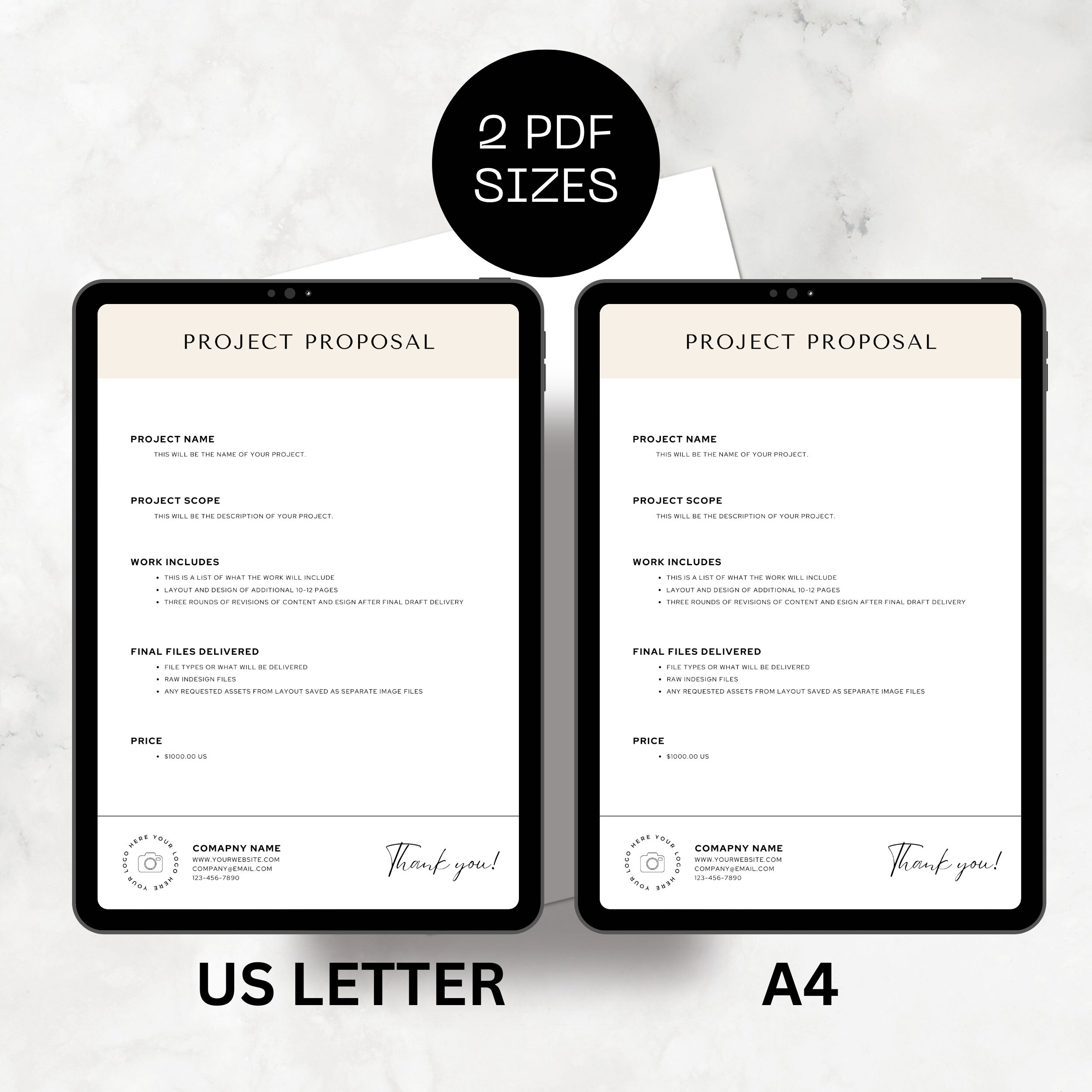 Minimal Project Proposal Template One Page Professional Proposal ...