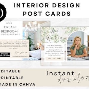 Interior Designer Post Cards Interior Design Marketing Business Cards ...