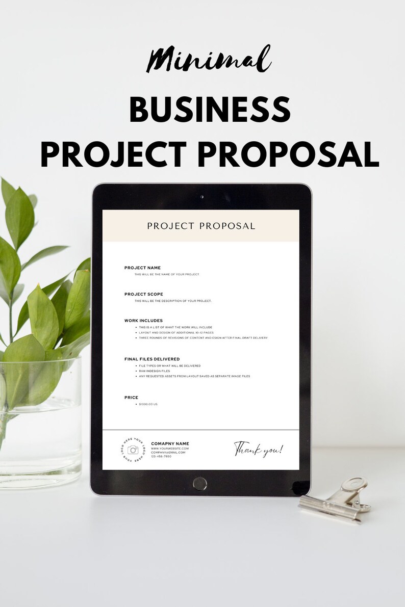 Minimal Project Proposal Template One Page Professional Proposal ...